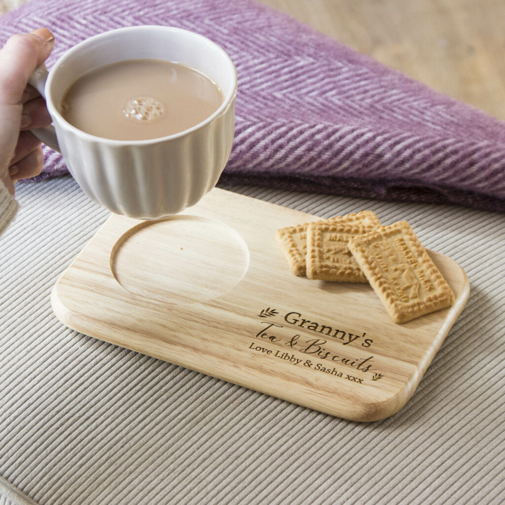 Personalised Wooden Tea Coffee Biscuit Serving Board