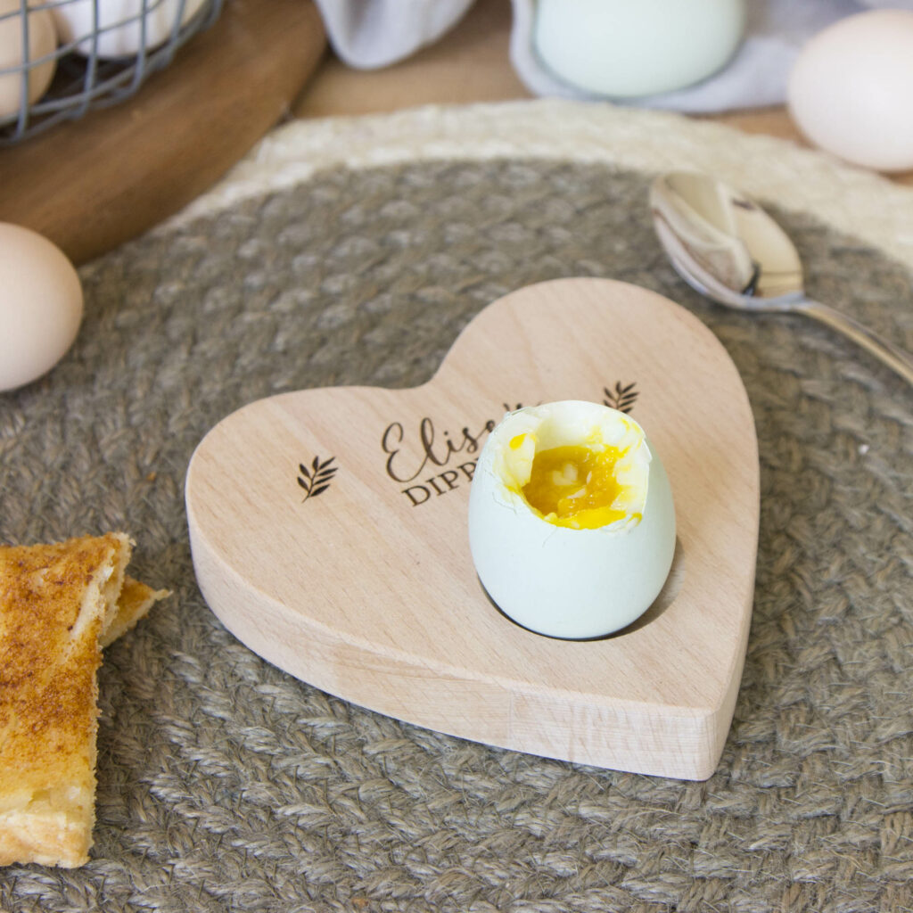 Personalised Heart Egg Cup/Board | The Laser Boutique