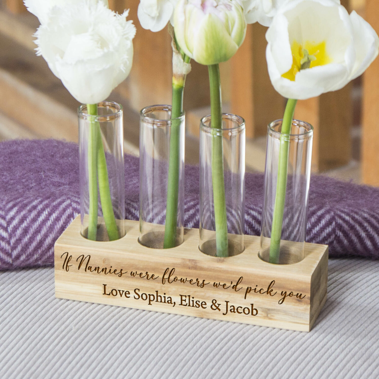 Personalised Cut Flower Test Tube Vase | The Laser Boutique