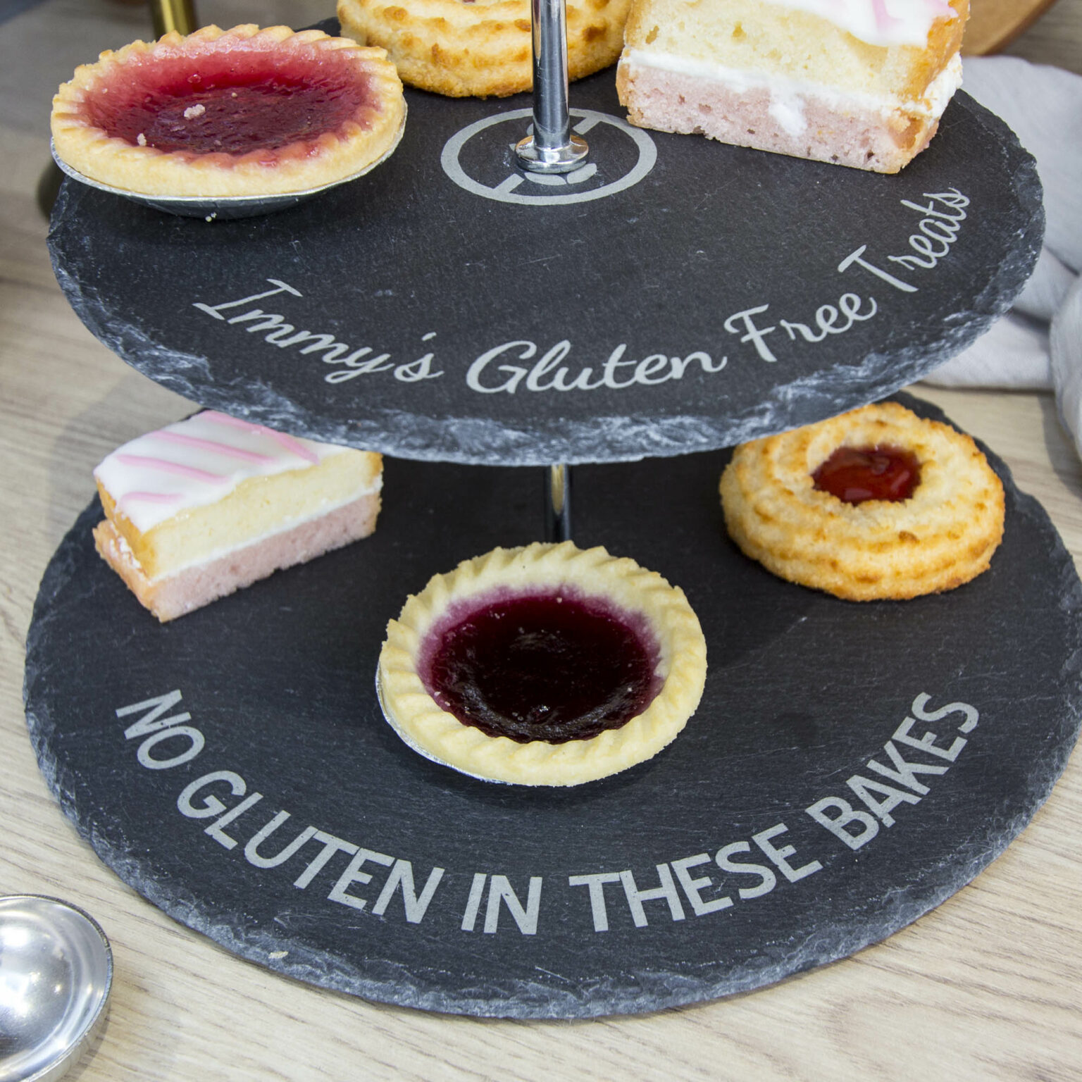 Personalised Gluten Free / Coeliac 2 Tier Slate Cake Stand | The Laser ...