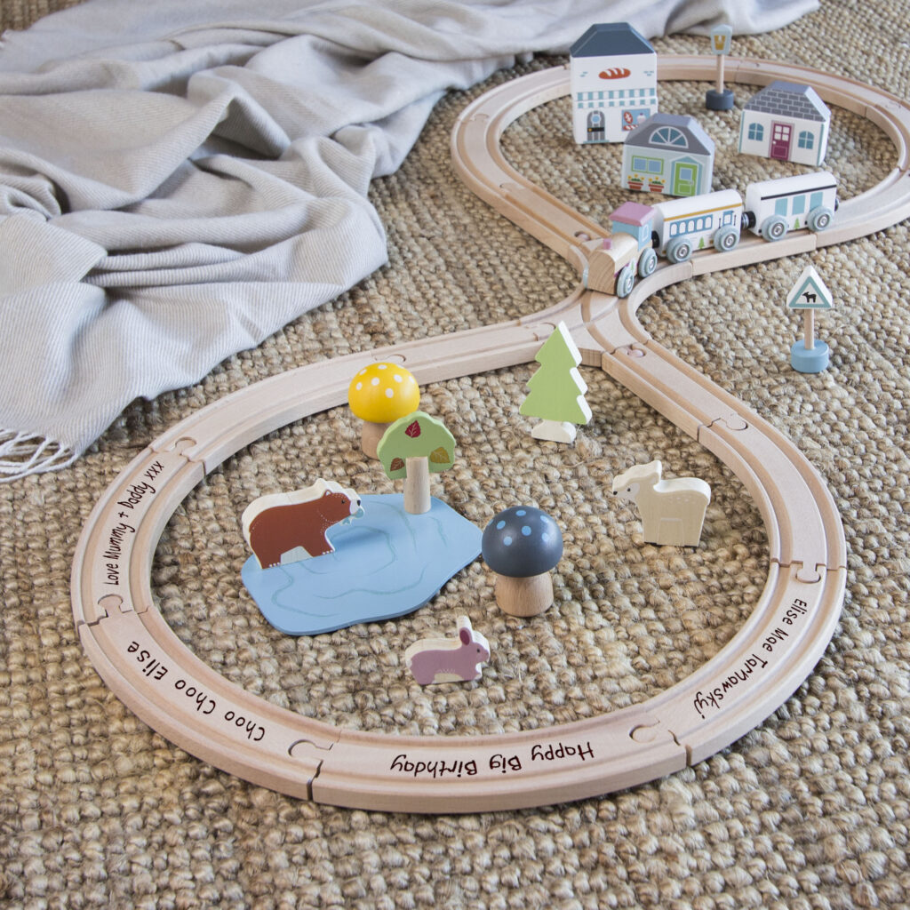 Personalised Sustainable Woodland Animal Train Set | The Laser Boutique