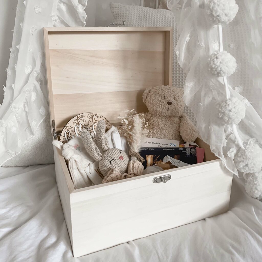 Personalised Wooden Baby Memory Box Elegant & Simple