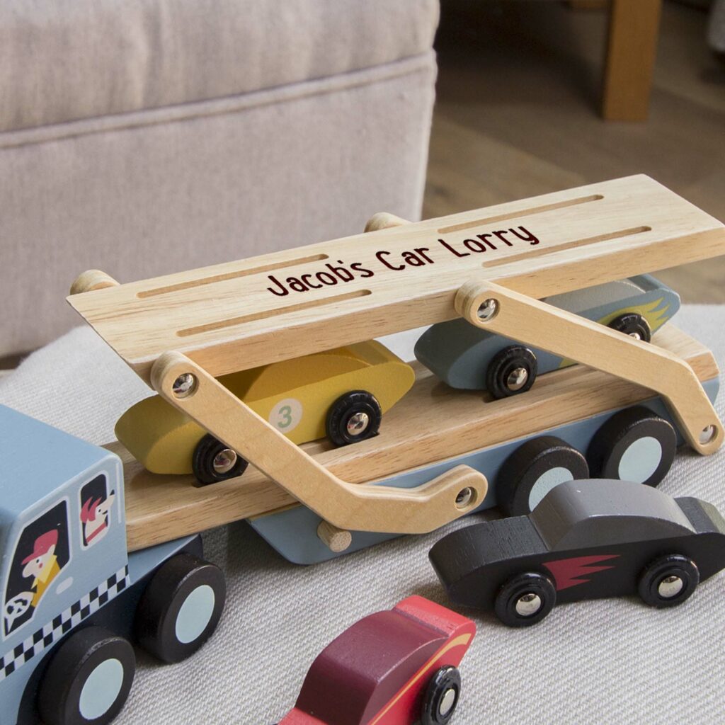 Personalised Tender Leaf Toys - Car Transporter Lorry | The Laser Boutique