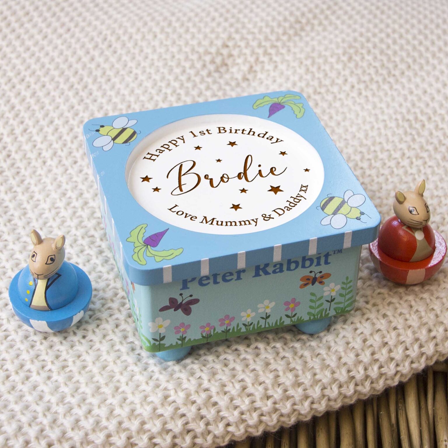 Personalised Peter Rabbit™ Music Box | The Laser Boutique