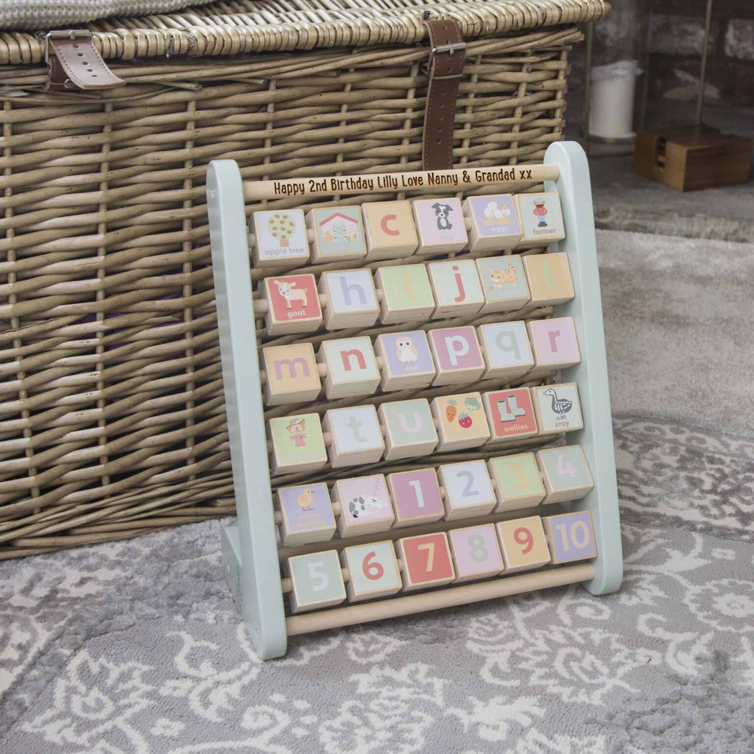 Personalised Farm Animal Alphabet Abacus | The Laser Boutique