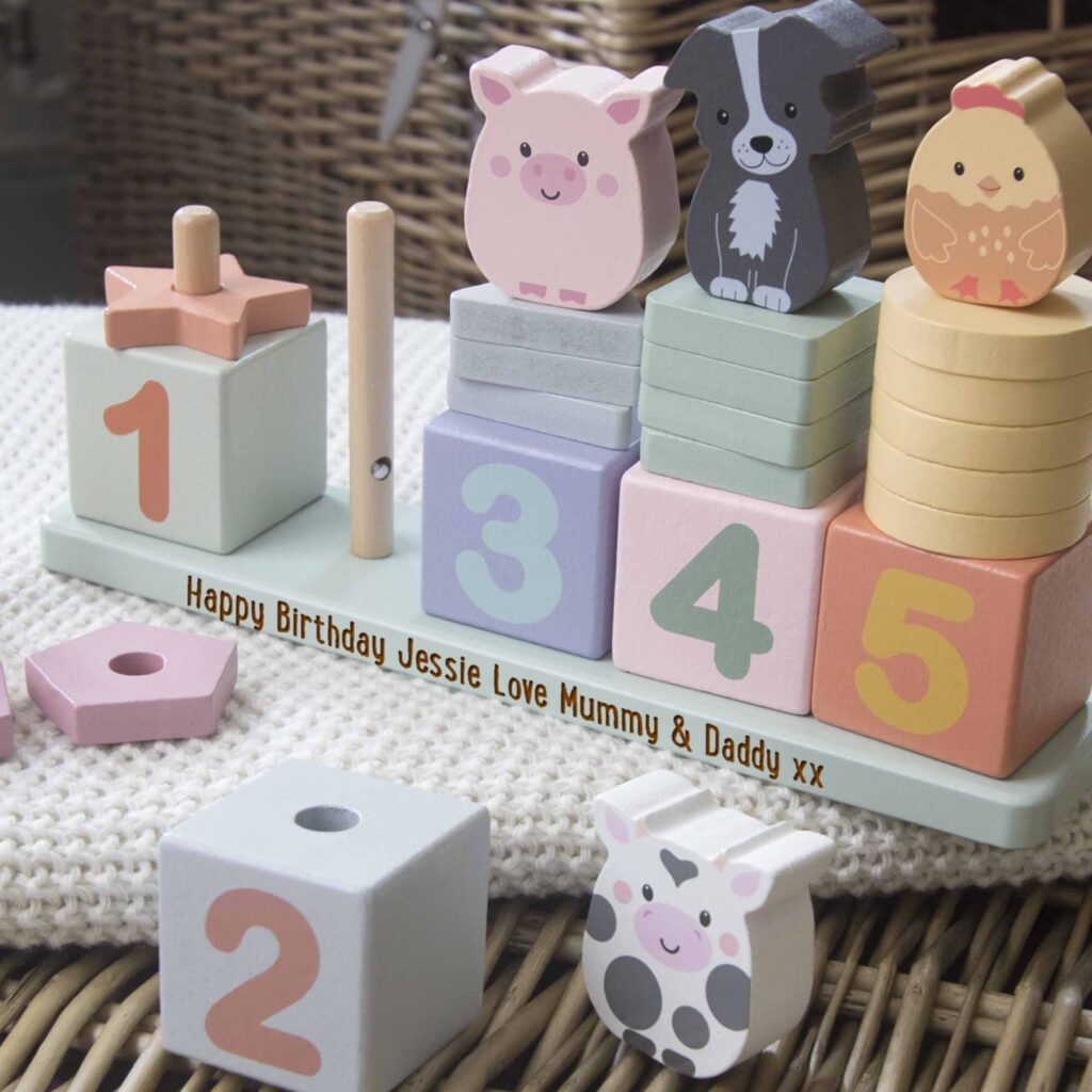 Personalised Farmyard Counting Stacker | The Laser Boutique