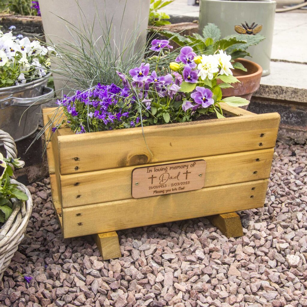 Personalised Wooden Memorial Garden Planter | The Laser Boutique