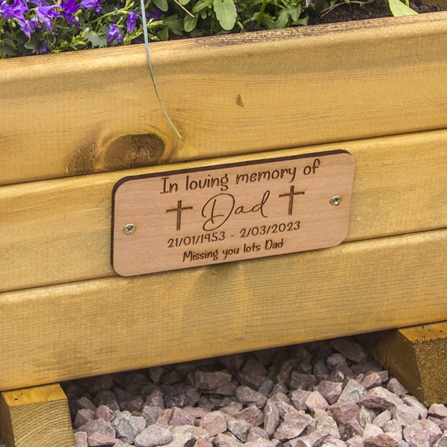 Personalised Wooden Memorial Garden Planter | The Laser Boutique
