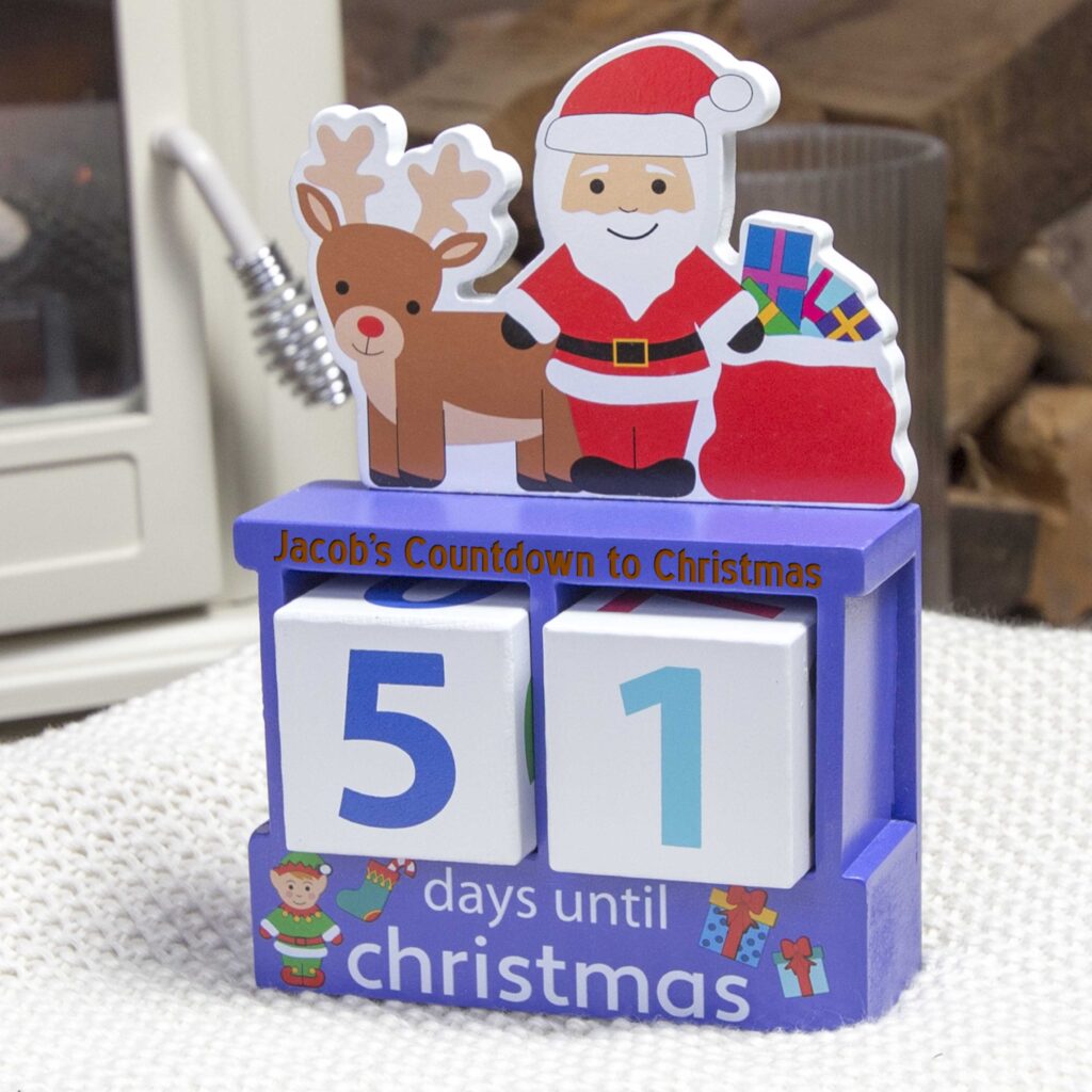 Personalised Santa Countdown To Christmas Wooden Blocks | The Laser ...
