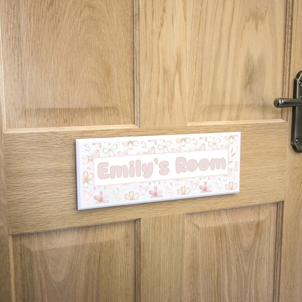 Personalised Bows Bedroom Door Sign | Plaque | The Laser Boutique