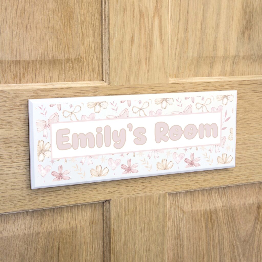 Personalised Bows Bedroom Door Sign | Plaque